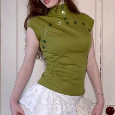 Niche Button Top Women Trendy Sexy Pure Ins Casual Shirt