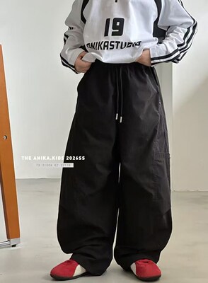 阿尼卡ANIKA春季新款2026女童洋气时尚直筒裤口袋休闲裤子长裤