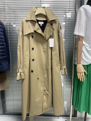 女式长款风衣外套羊毛内胆可脱卸