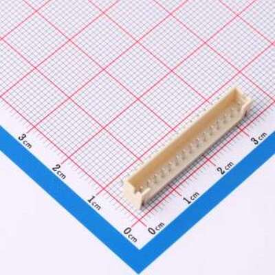 HCZZ0295-15 线对板针座 1x15P 间距:2mm 弯插 系列:PH 米色 弯插