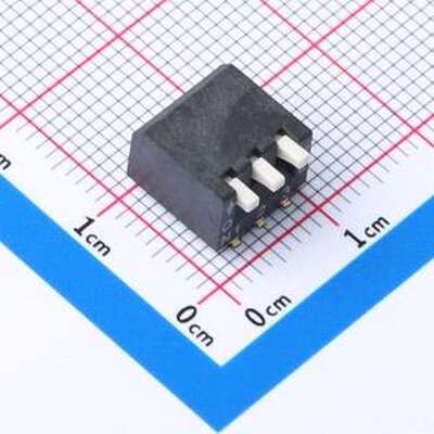 DSPV03LSGET 拨码开关 3位 2.54mm间距贴片型 琴键式侧拨 黑色拨