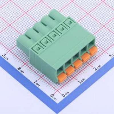 KF2EDGKN-5.0-5P 插拔式接线端子 5mm 1x5P 排数:1 每排P数:5 P=5