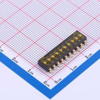 DSIC10TSGET 拨码开关 2.54mm 10位贴片平柄贴膜拨码开关 SMD-20P