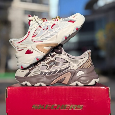 skechers斯凯奇2026新年本命马闪穿女5.0增高休闲熊猫鞋800033