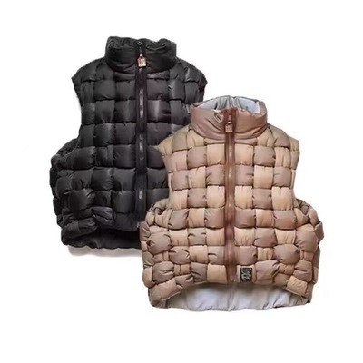 KAPITAL 平田和宏 双色秋冬保暖双面穿高领编织马甲棉服背心