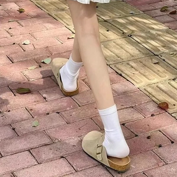 赵璐思同款软木勃肯鞋女2025新款夏季外穿百搭钓鱼博肯懒人包头拖