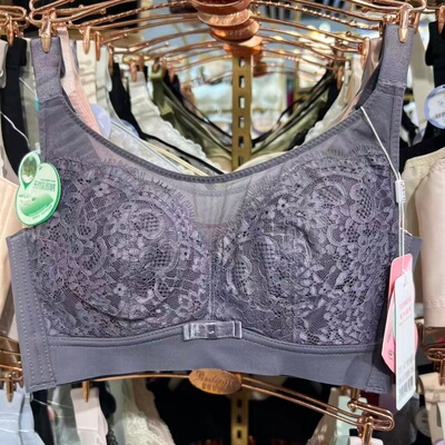 非凡姿色0827天然乳胶棉大胸显小薄杯无钢圈调整收副乳文胸罩内衣