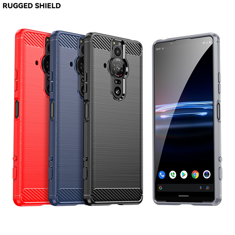 适用Sony索尼Xperia Pro-I手机壳纯色简约拉丝防滑防摔保护套软壳