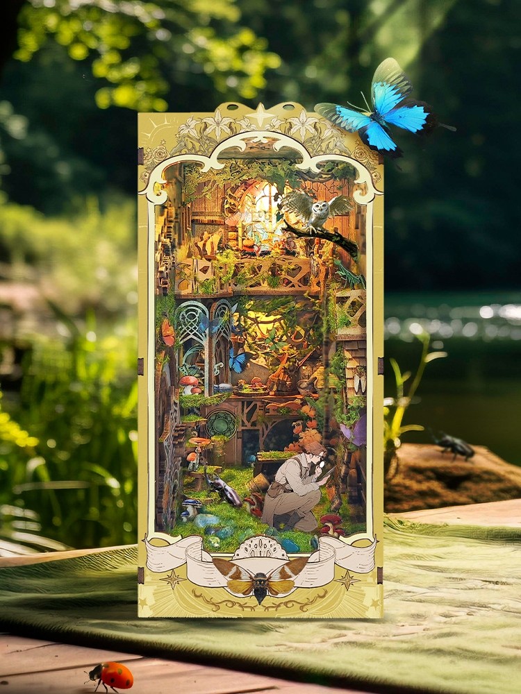 Insect Book Nook Bookend DIY Small House Stereo Assemble Pastoral ...