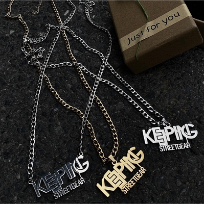 KeepingGear新款~项链银色/金色 双孔/单孔 不掉色