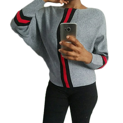 Women's collar needle knitted shirt top sweater girls top