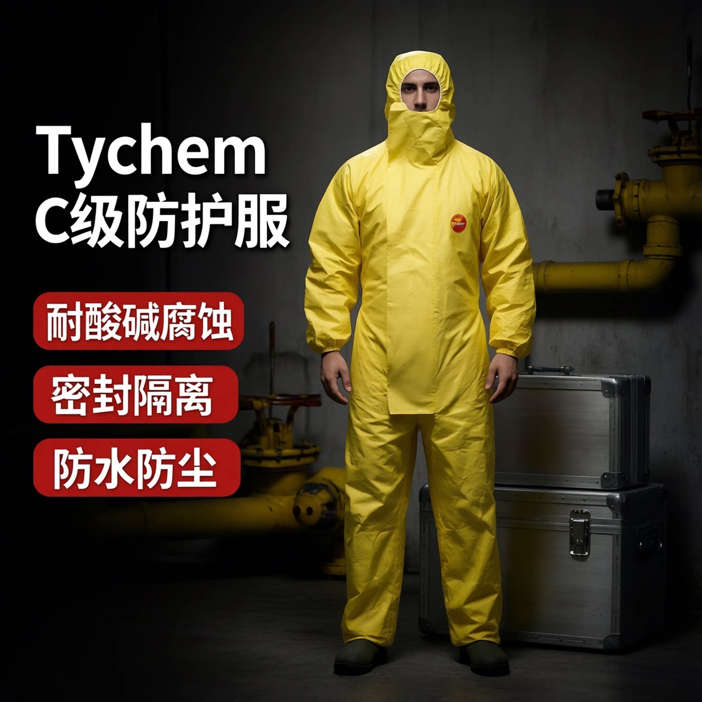 杜邦防化服Tychem C级耐腐蚀酸碱防油防水实验隔离连体防尘防护服