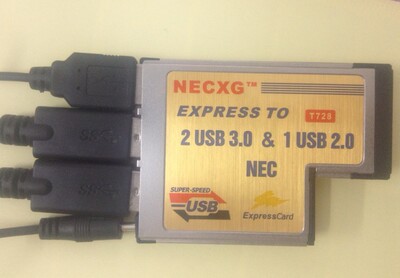 NECXG Express card转USB3.0 54MM扩展卡NEC蕊片2+1转接卡最新款