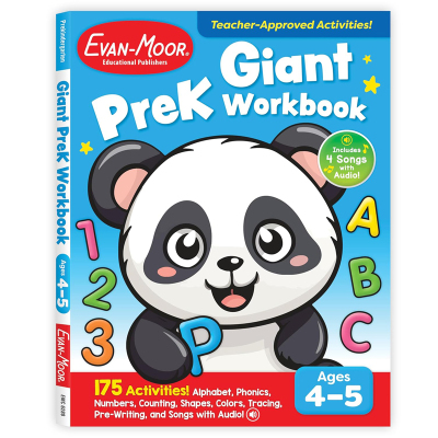 【预售】英文原版  GIANT Pre K Workbook 幼儿园小中班综合练习册 Evan-Moor 小学生学习辅导书籍