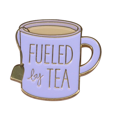 Fueled by Tea 趣味茶杯造型金属徽章胸针配饰 Pins