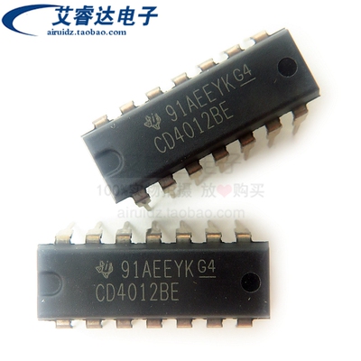 全新原装 CD4012BE  4012  封装DIP14  双4输入与非门芯片IC