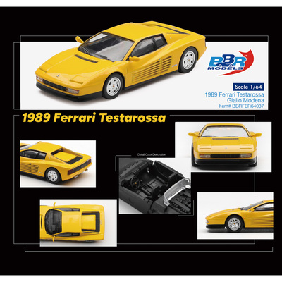 [预售]1/64 BBR 法拉利Testarossa 黄色 合金封闭模型