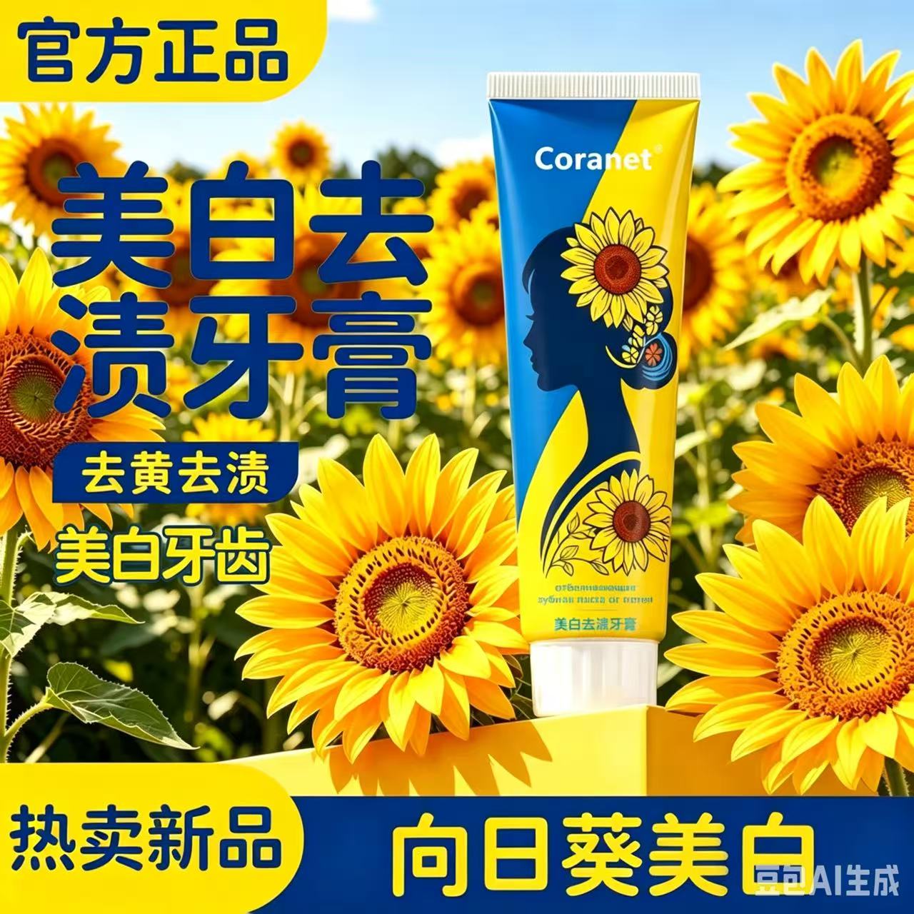 【六盒】乌克兰葵花籽油提取物牙膏美白去渍牙膏110g/盒