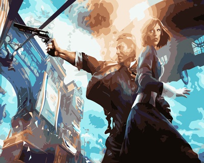 数字油画diy油彩画填色治愈手工定制涂色填充画Bioshock 生化奇兵