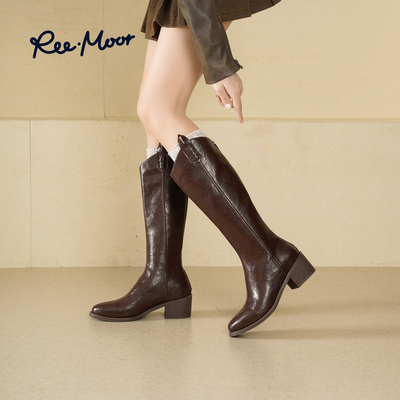 REEMOOR睿慕复古英伦风骑士靴
