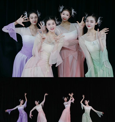 春颂舞蹈服装飘逸仙气相思遥立春鸳鸯戏演出服古典舞纱衣艺考表演