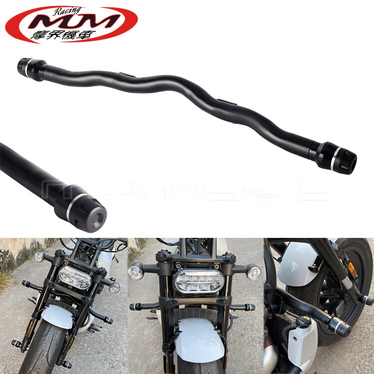 适用哈雷SportsterS RH1250S摩托车改装件哑光黑防撞杆保护杠护罩
