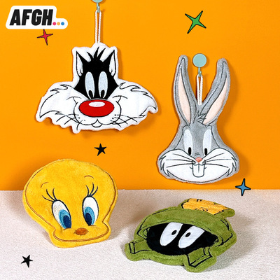 AFGH正版乐一通崔弟Tweety擦手巾挂式吸水卡通可爱厨房浴室小毛巾