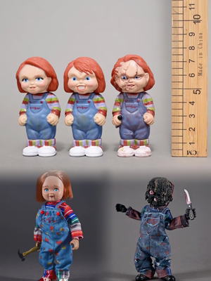 鬼娃回魂 布衣 恰奇chucky 真衣 可动 烧焦 3款鬼娃手包桌面摆件