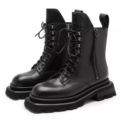 CERRUTImiddotI88I牛皮短靴