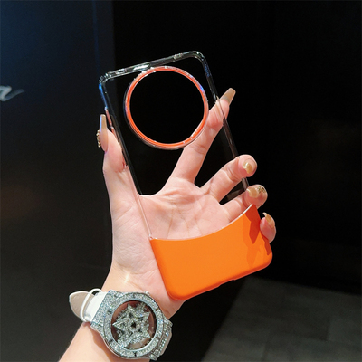 上下插卡透明撞色适用华为mate60pro+手机壳新款拼接二合一保护套pura70pro+高级不变黄p70ultra防摔创意男女