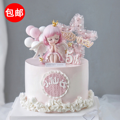 天使翅膀蜜雪儿小公主生日蛋糕