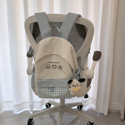 书包女可爱百搭小清新格子高颜值初中高中生双肩包大学生上课背包