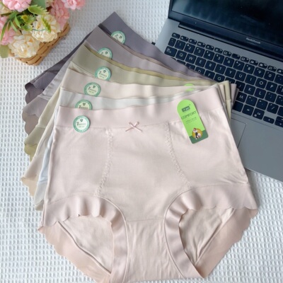 粉岱净小姐 女士内裤7A抗菌高腰莫代尔柔软舒适薄款三角裤33051