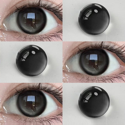 冷萃茶黑美瞳日抛30片黑色纯欲一次性显眼大直径隐形眼镜cc10片TN