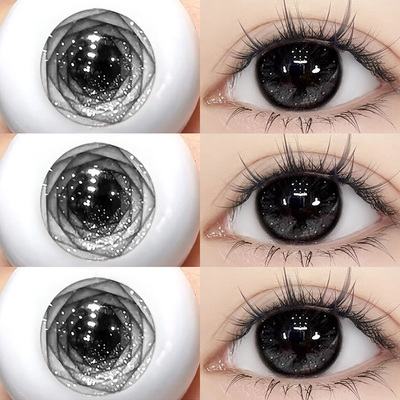 冷雾茶黑美瞳日抛30片带度数黑色自然款隐形眼镜10片cc正品官网TN