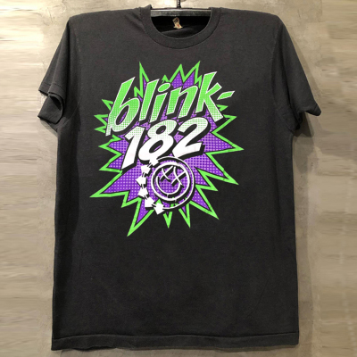 展眨眼乐队美式重磅纯棉短袖T恤