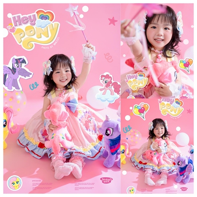 儿童摄影服装公主裙秋季小马宝莉裙儿童套装生日礼服公主裙洛丽塔