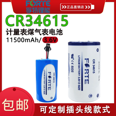 Forte孚特CR34615智能水表燃气表流量计GPS定位器1号D型3V锂电池