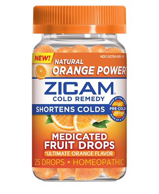 美国直邮 Zicam Cold Remedy含锌果滴剂持续缓解橙子味软糖25颗