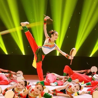 哪吒鼓少儿舞蹈之魔童踏浪演出服盛世欢腾打开场舞手传承打鼓服装