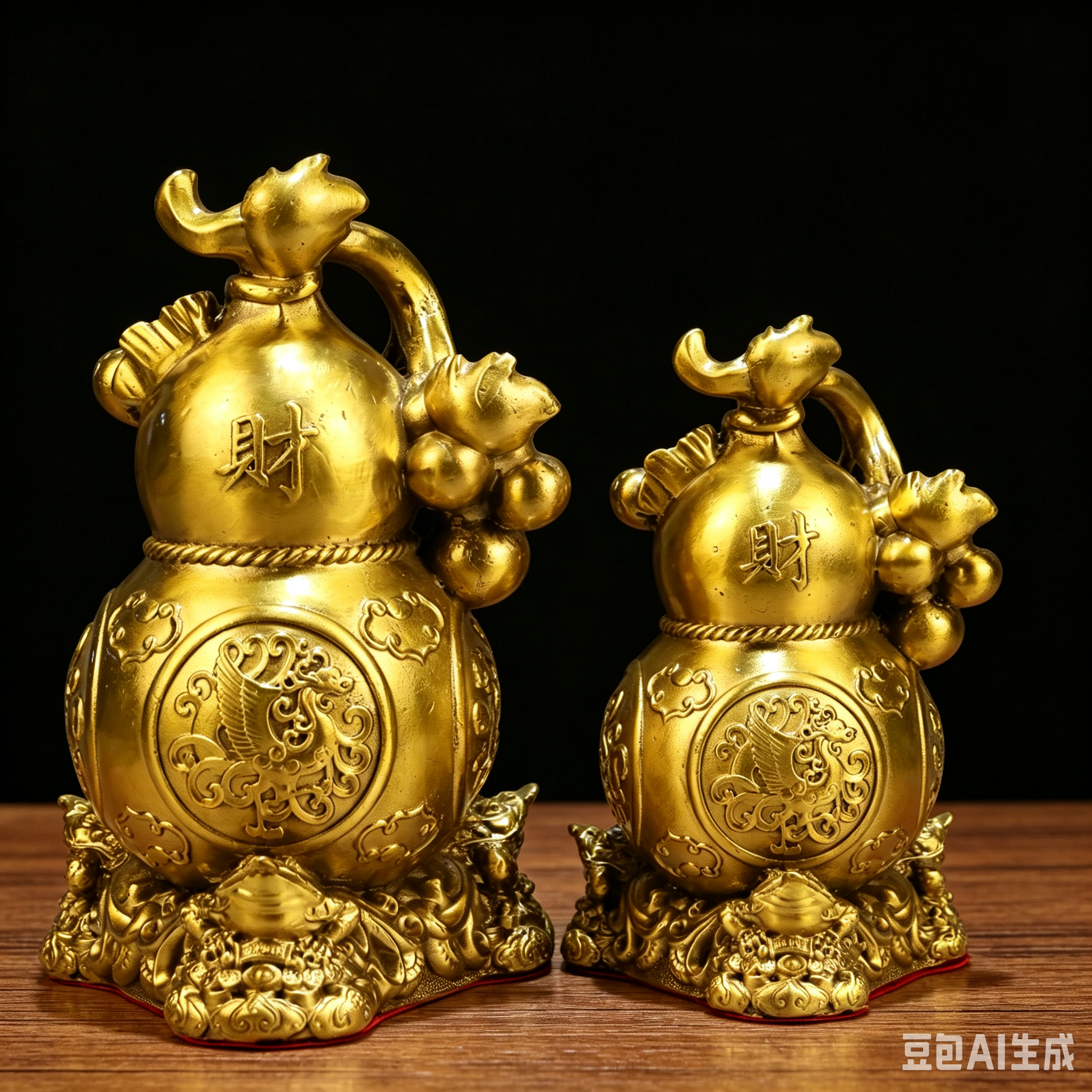 纯黄铜福禄葫芦摆件家居客厅玄关招财纳福吉祥风水装饰工艺铜葫芦