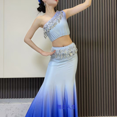 新款傣族舞蹈演出服傣族舞蹈服装女傣族舞蹈表演服艺考练习半身裙