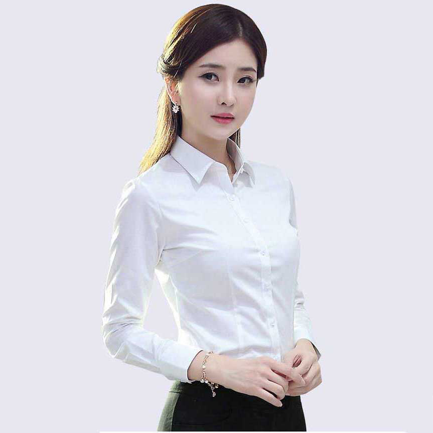 2024年春季新款白色衬衫女职业通勤百搭正装工作服长袖气质衬衣_虎窝淘