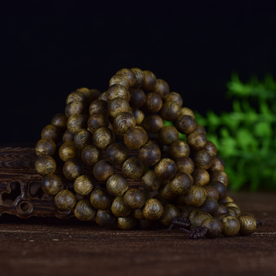 【如蜜浇灌】9.99分沉越南芽庄黑棋楠24.59克8mm*108颗沉香手串