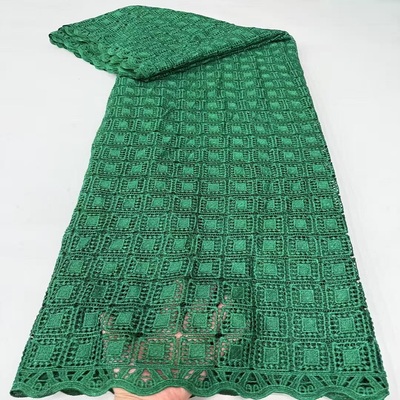 简约精美方格刺绣水溶蕾丝面料非洲新娘服饰礼服面料guipure lace
