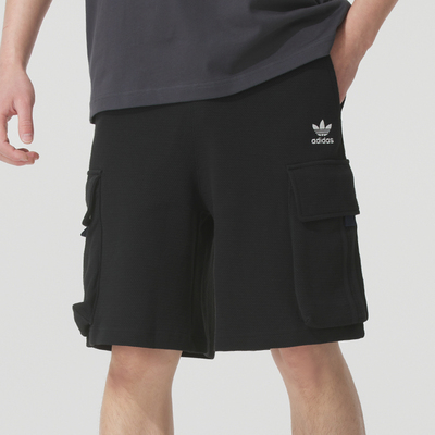 阿迪达斯三叶草梭织短裤男裤黑色宽松运动裤跑步裤子休闲裤KD0943