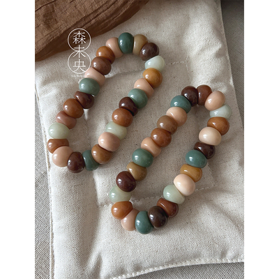 森未央「蜜豆生巧」14mm浓郁多宝精品蒜瓣大肠天然菩提根手串