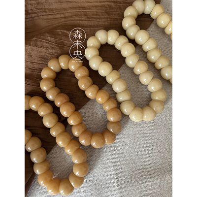 森未央「酸奶糖蒜瓣」15mm大尺寸厚切山竹蒜瓣大肠菩提根手串