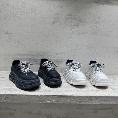 秋新款高跟厚底松糕鞋休闲运动鞋