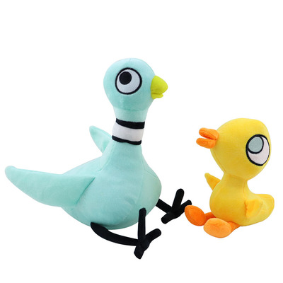 新品绘本ThePigeon鸽子鸭子绘本玩偶故事毛绒公仔教具大眼睛鸽子